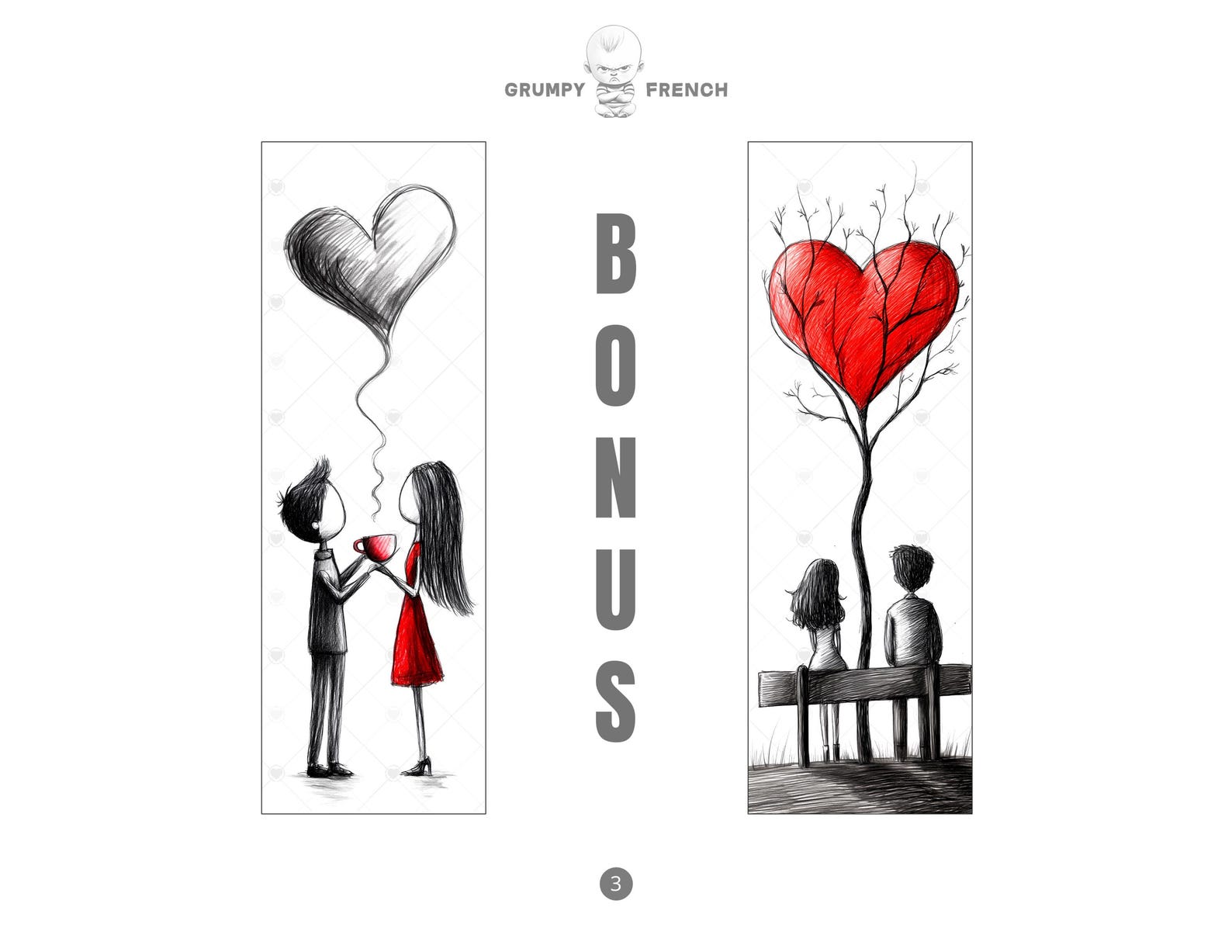 Ensemble de 10 marque-pages amour minimaliste, marque-page JPG en ...