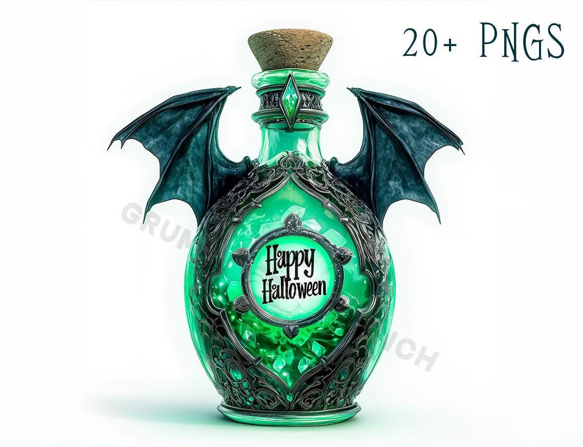 Halloween Potions Clipart Bundle: PNG Files, Commercial Use (digital ...