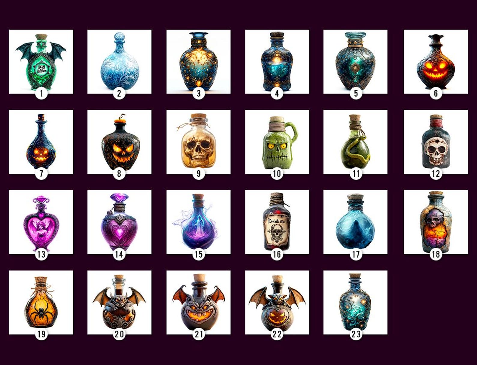 Halloween Potions Clipart Bundle: PNG Files, Commercial Use (digital ...