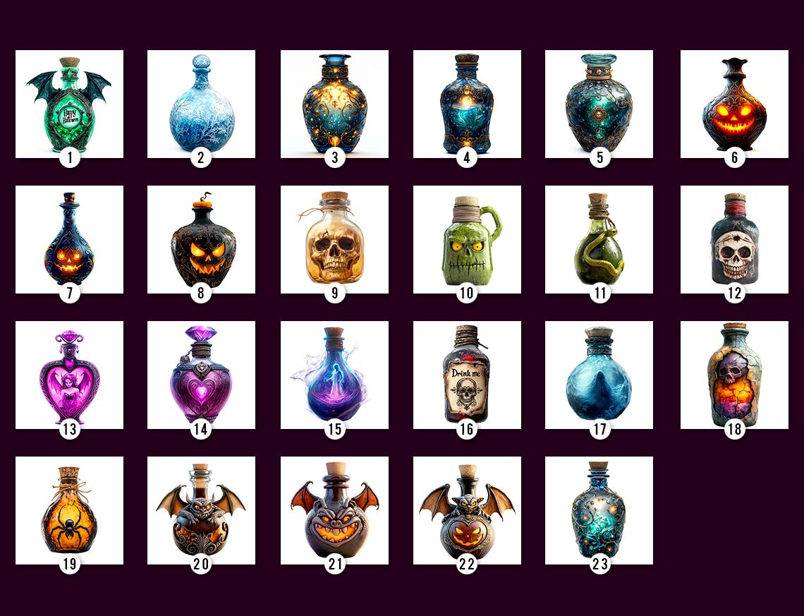 Halloween Potions Clipart Bundle: PNG Files, Commercial Use (digital ...