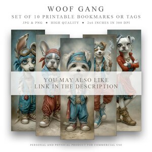 Meow Gang Bookmarks, Printable Urban Cats Set, Digital Download (JPG ...