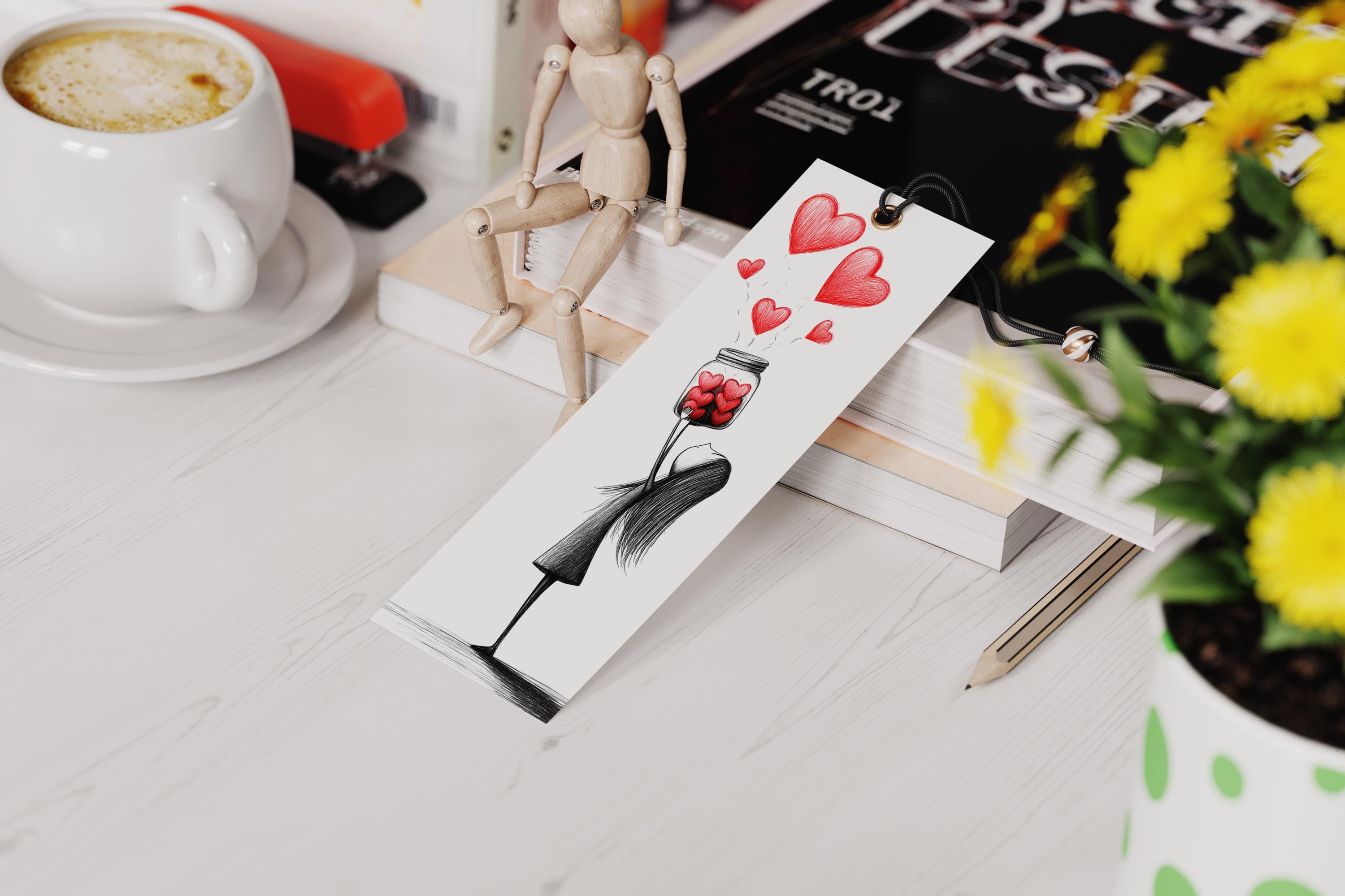 Ensemble de 10 marque-pages amour minimaliste, marque-page JPG en ...