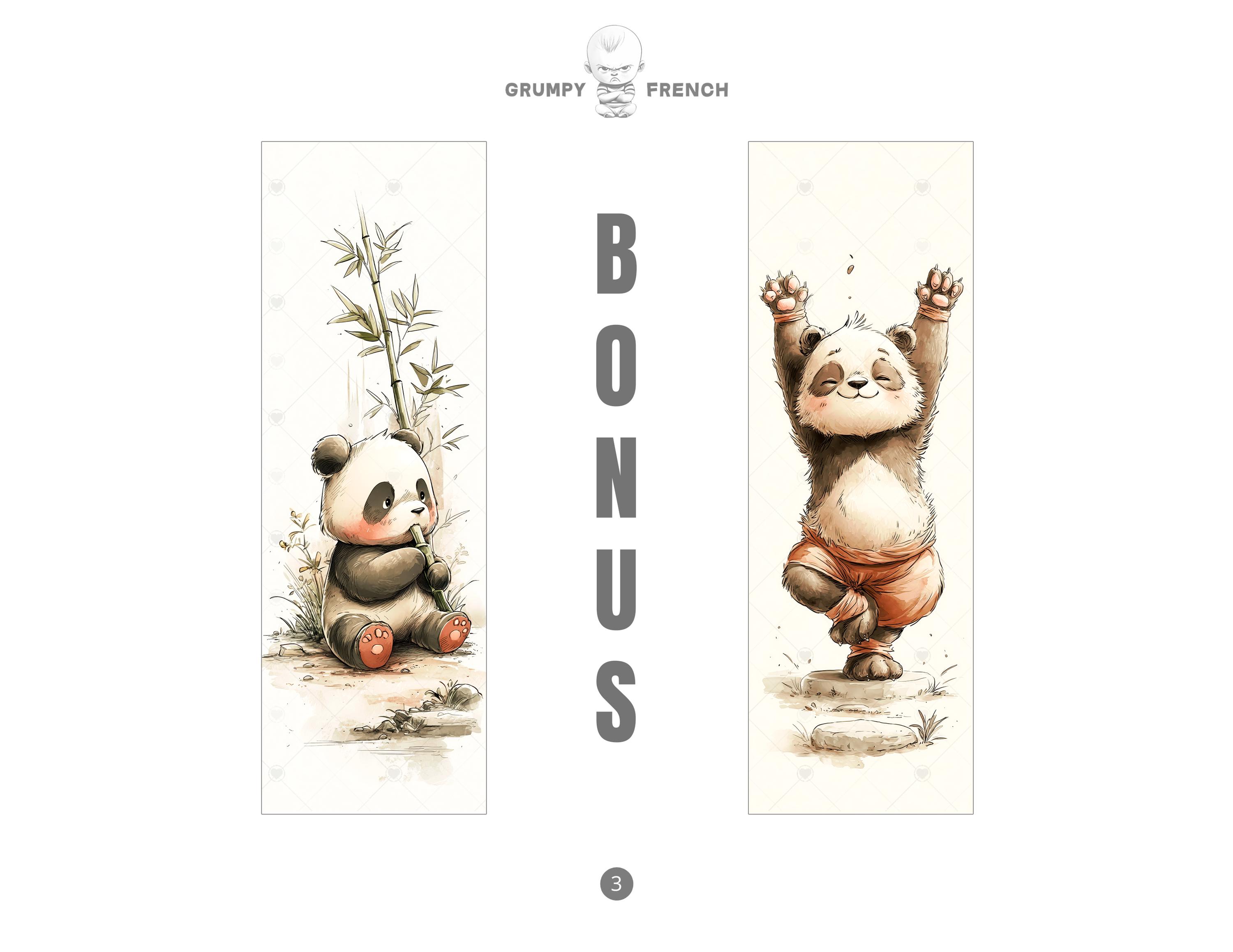 Pandas Bookmarks Printable Set of 10, Cute Animal Digital Download, PNG ...