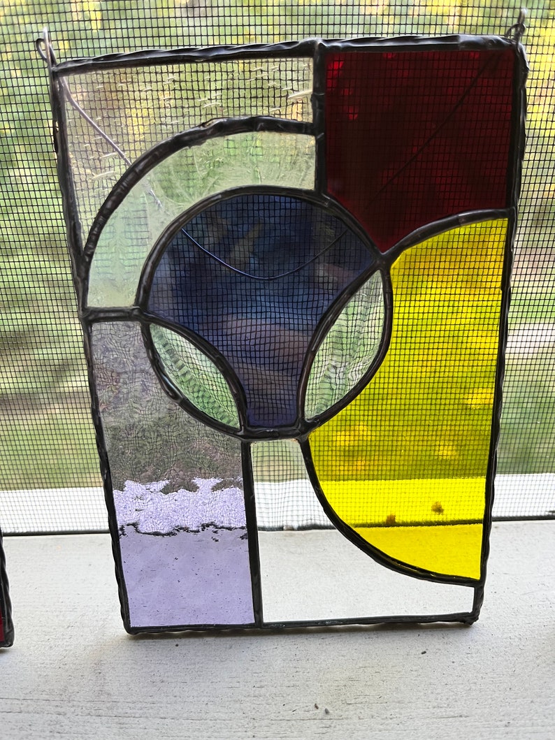 Stained Glass Abstract Art Multicolored Suncatcher - Etsy