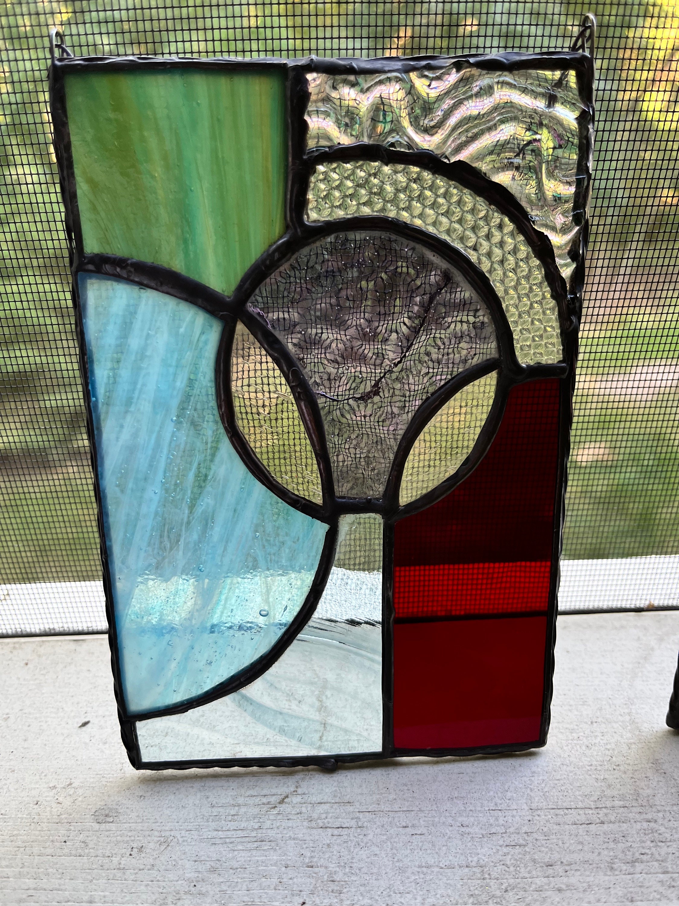 Stained Glass Abstract Art Multicolored Suncatcher - Etsy