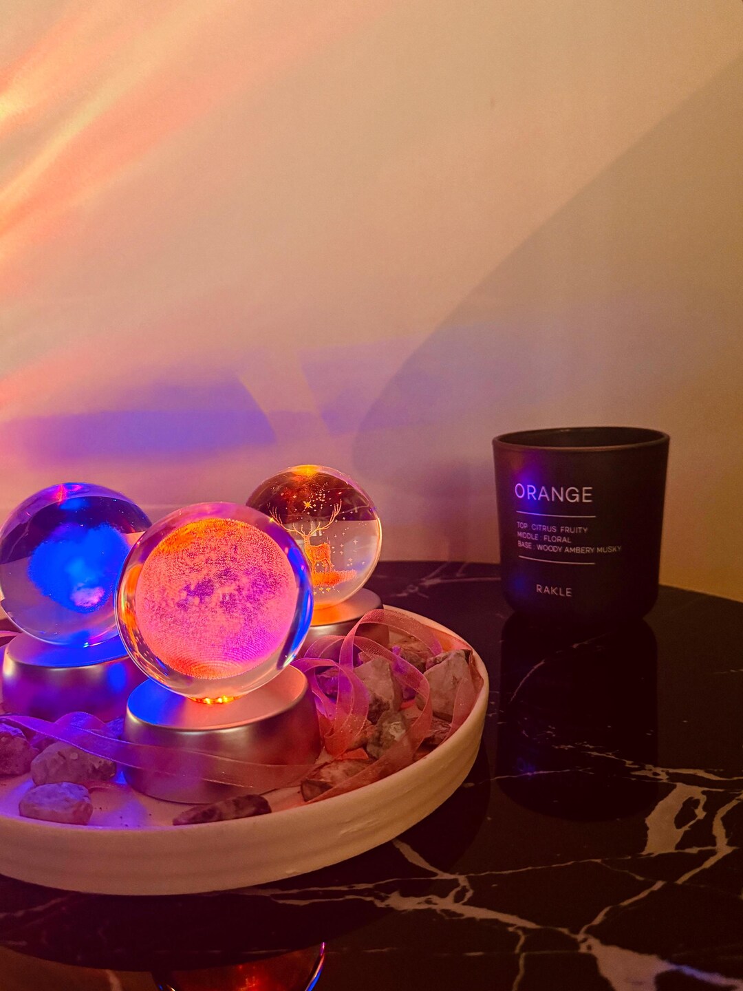 Moon Lamp LED Lighted Glass Globe Galaxy Night Light, Celestial Decor ...