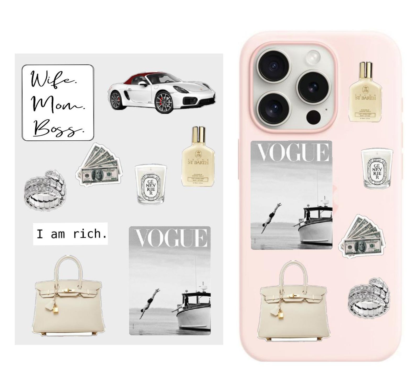 3D Stickers "luxury Vibe" / Set of 9 Stickers for Case - Etsy