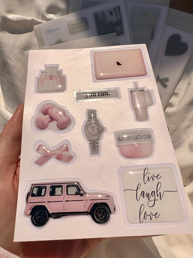 3D Stickers "pink Vibes" / Set of 10 Stickers - Etsy