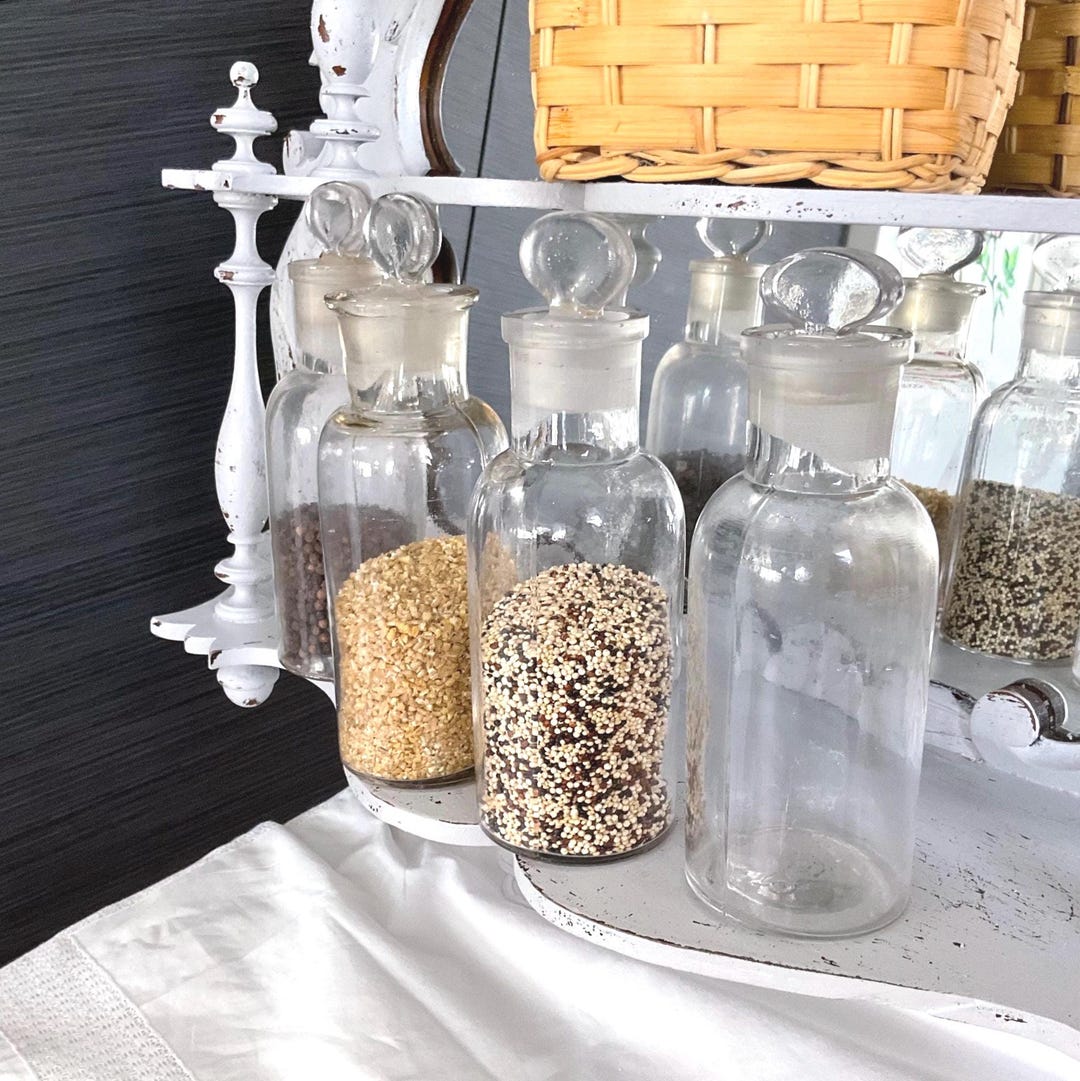 Set of 2 Rare 1930s French Glass Vials: Antique Apothecary Storage - Etsy
