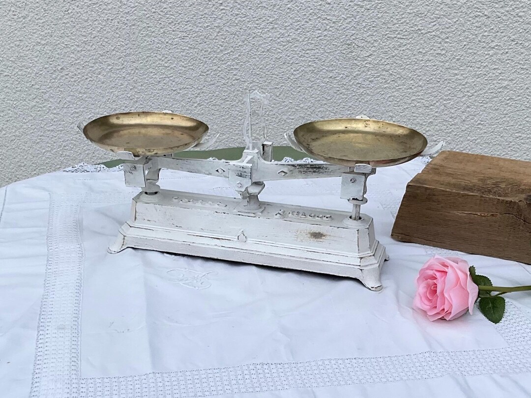 Antique Cast-iron Scale With Copper Plates – Vintage Kitchen Decor or ...