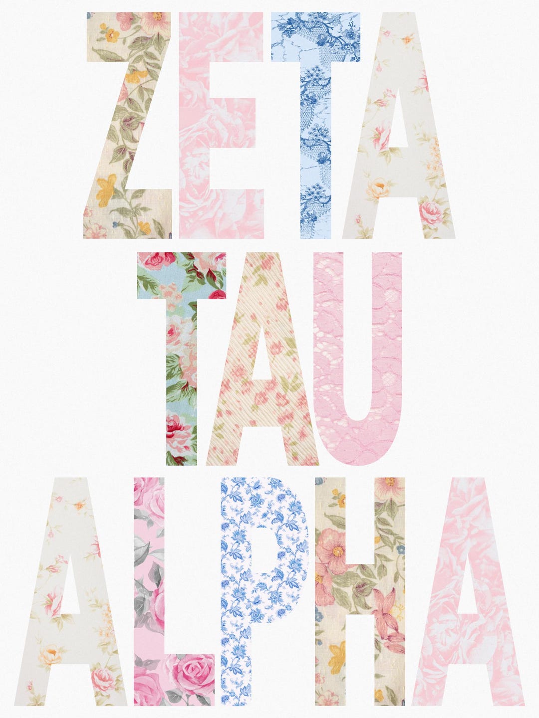 Zeta Tau Alpha Floral - Etsy