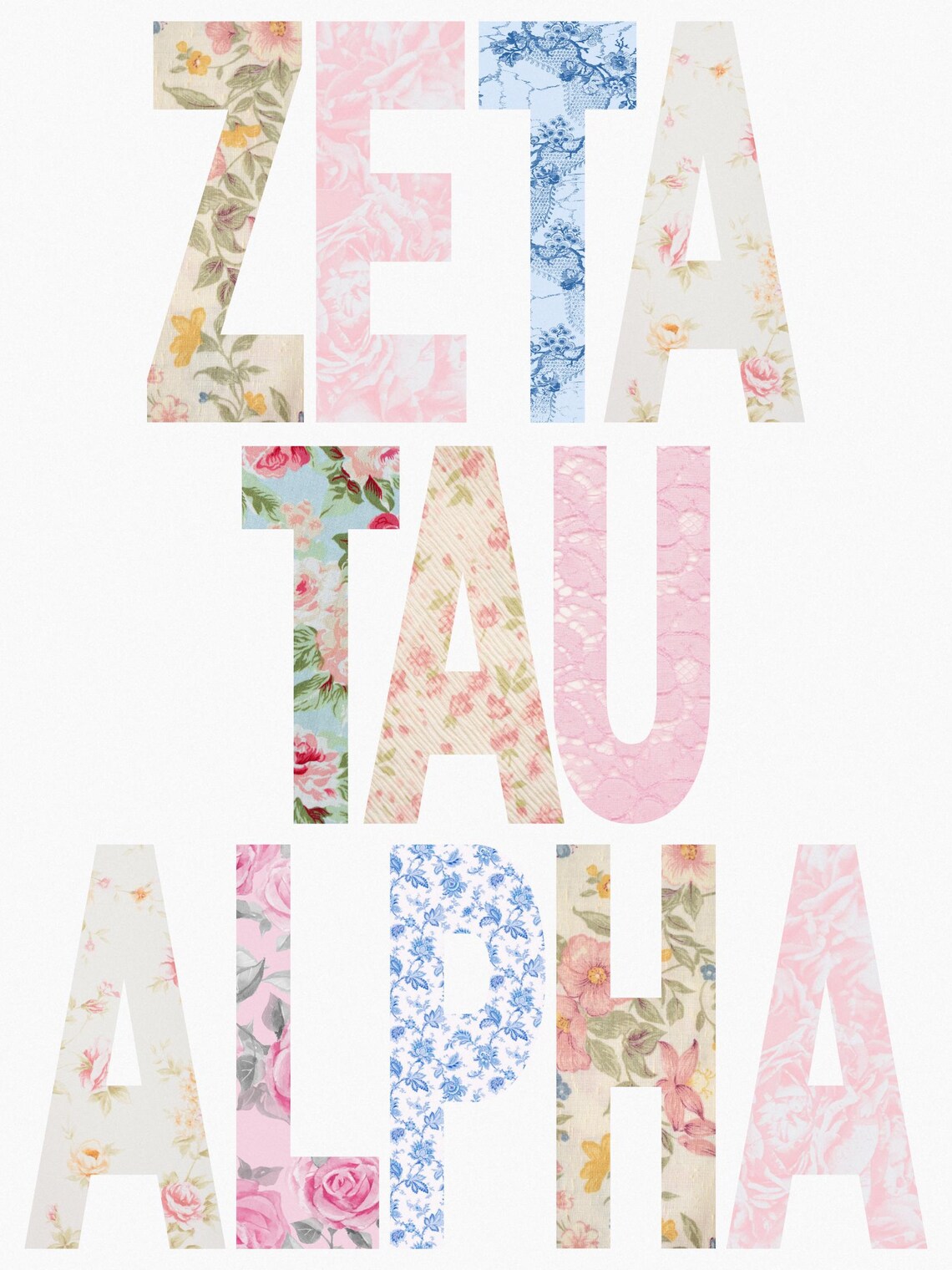 Zeta Tau Alpha Floral - Etsy