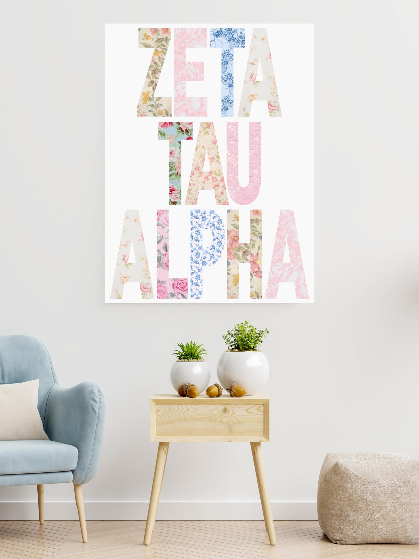 Zeta Tau Alpha Floral - Etsy