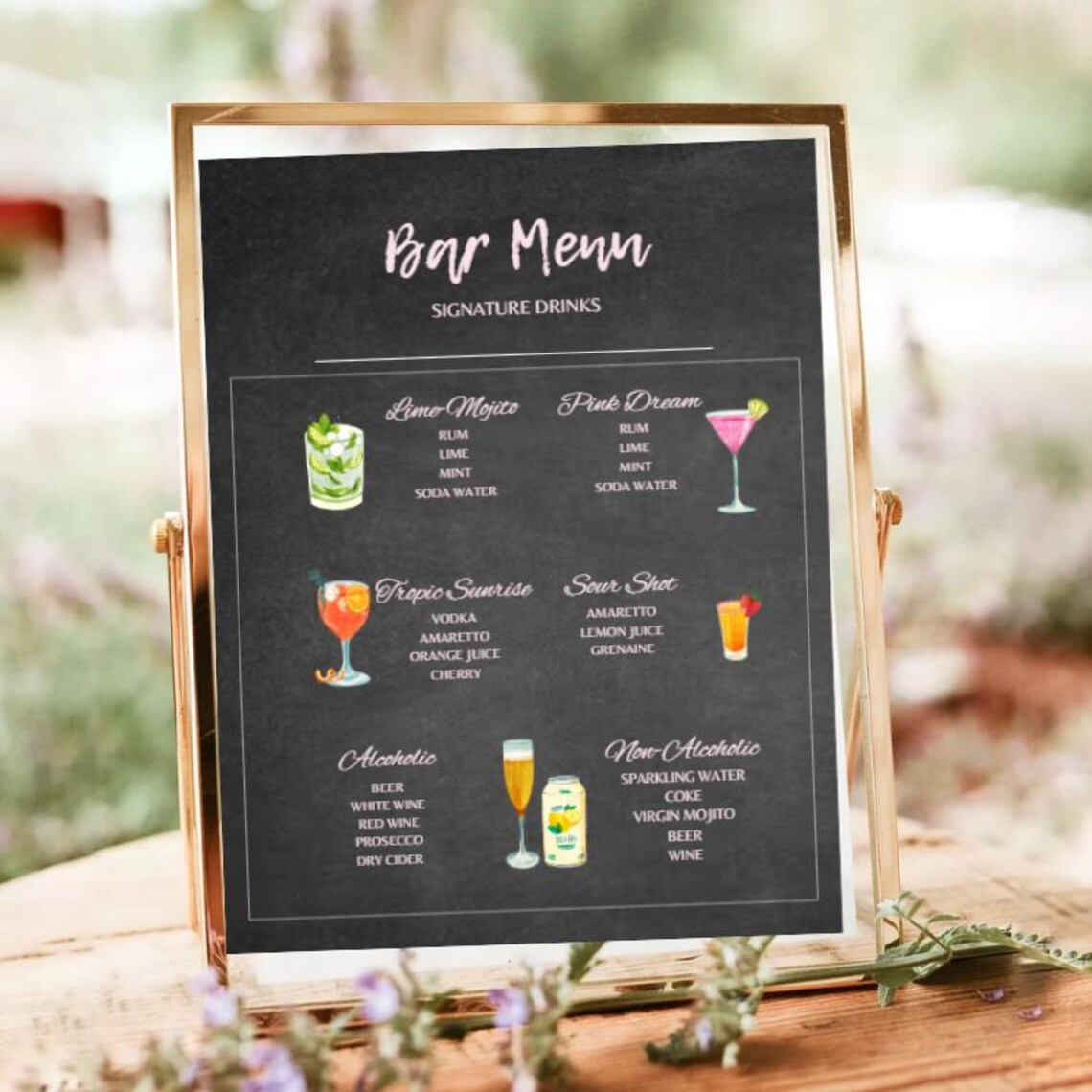 Bar Menu for Wedding - Digital Print - Etsy