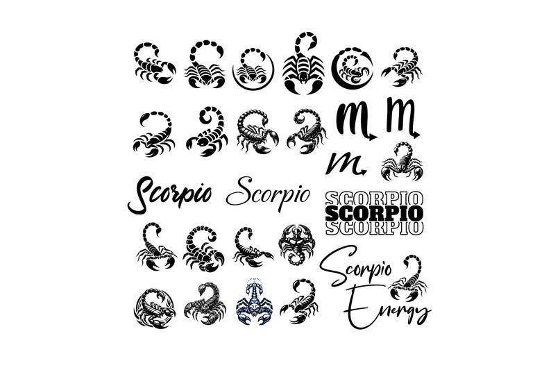 Scorpio SVG Bundle, Scorpion Theme PNG SVG Cut Files, Digital Download ...