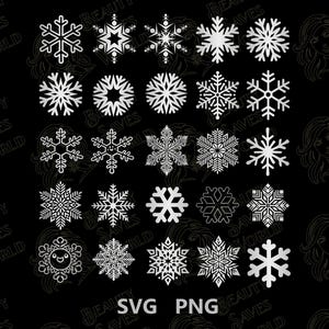 Silver Snowflake SVG Bundle, 25 SVG Files for Cricut and Silhouette ...