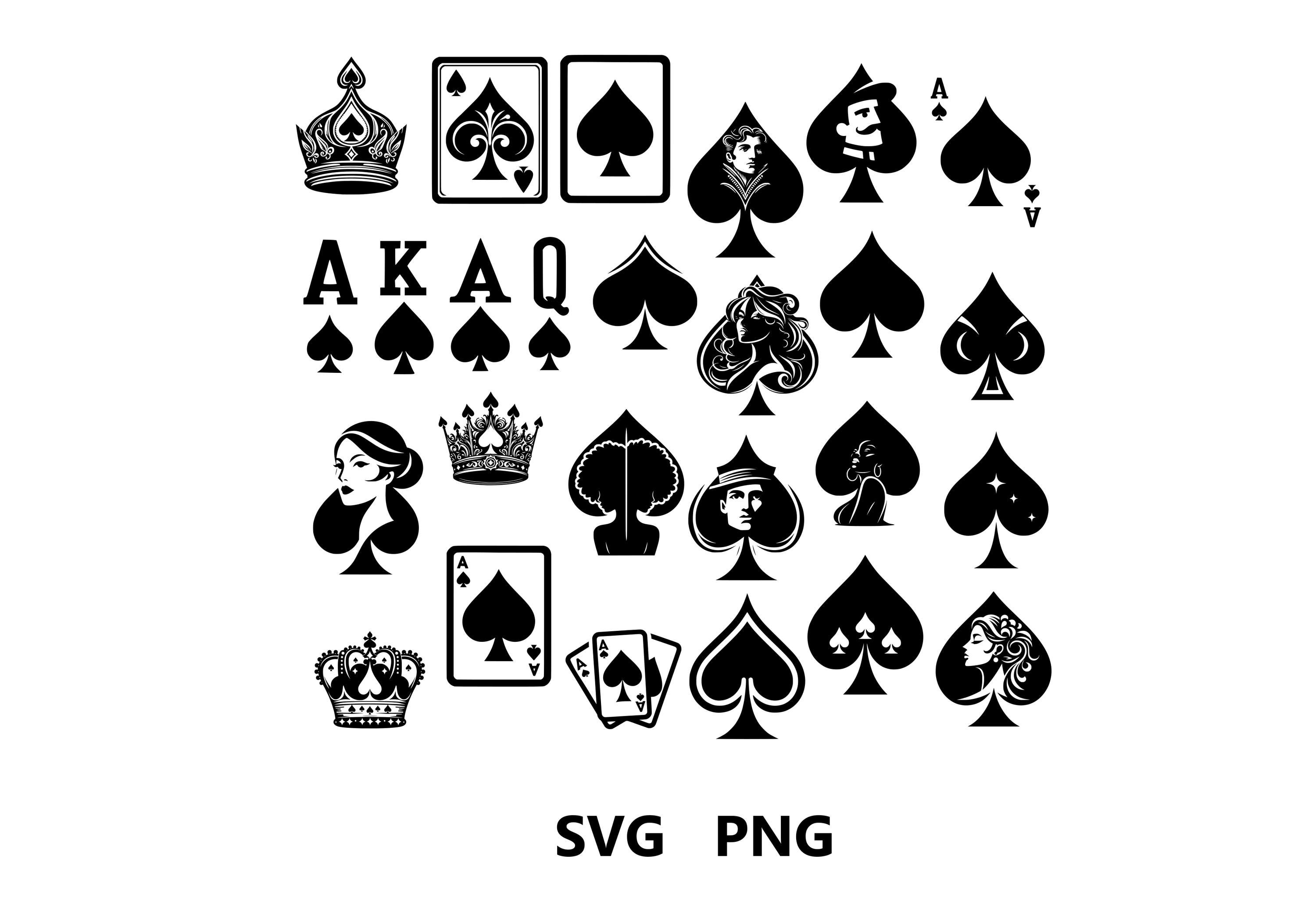 Spades SVG PNG Bundle | Spades Playing Card Themed Designs | Digital ...