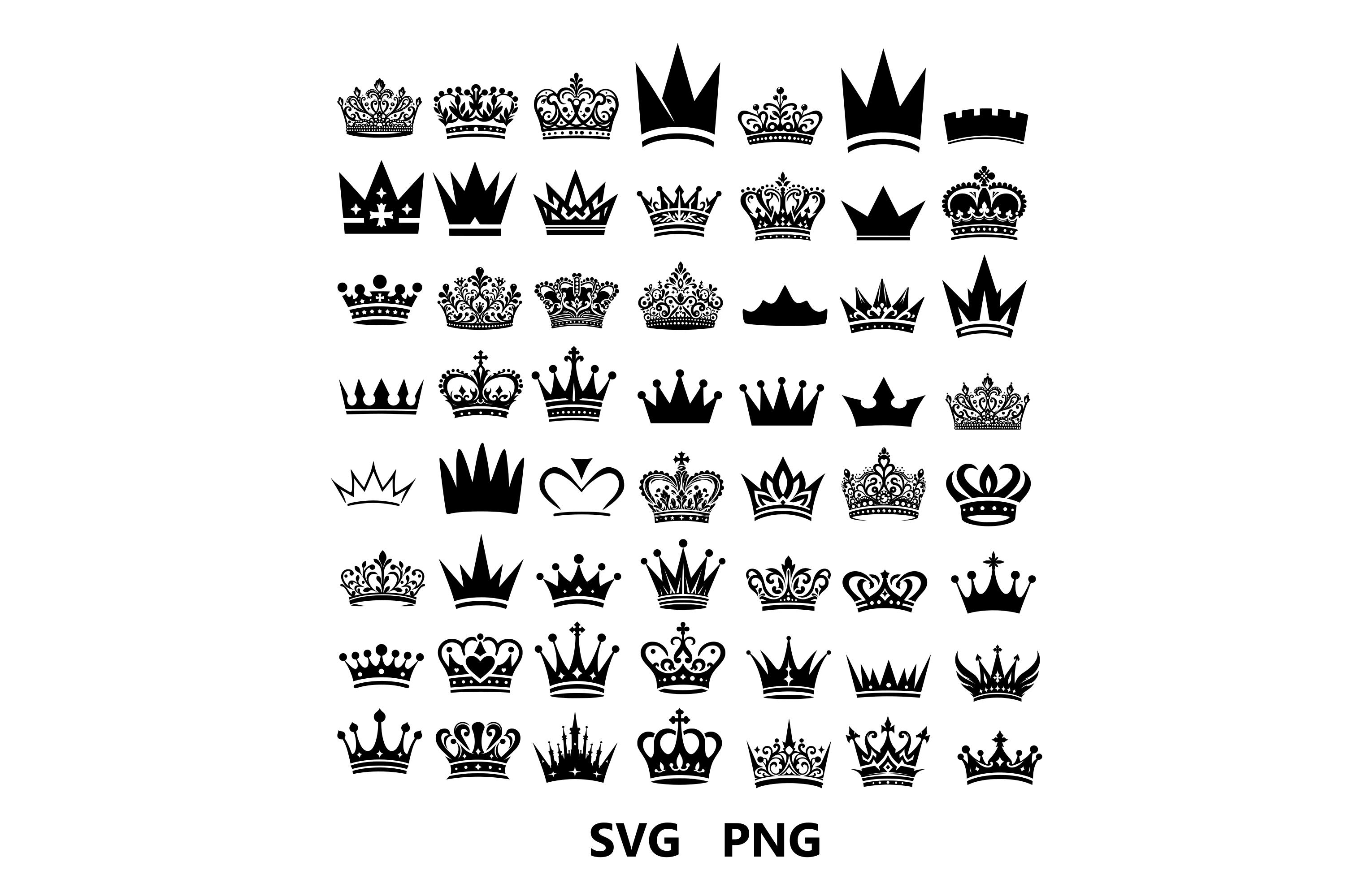 Princess Tiara Royal Crown SVG PNG Bundle: 56 Files - Etsy