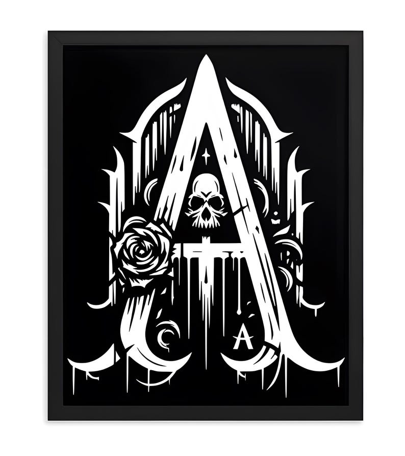 Gothic Letter A SVG Bundle: Sinister White Font (9 Files) - Etsy