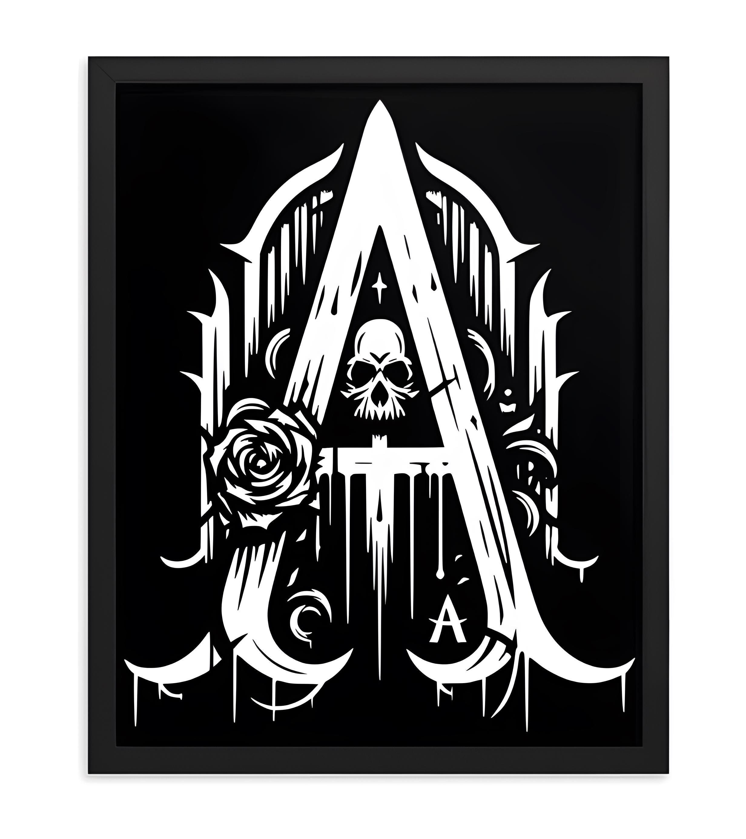 Gothic Letter A SVG Bundle: Sinister White Font (9 Files) - Etsy