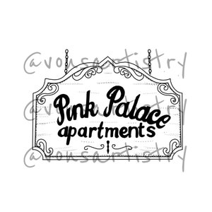 Pink Palace Sign Inspired Fine Line Tattoo Ticket! - Etsy