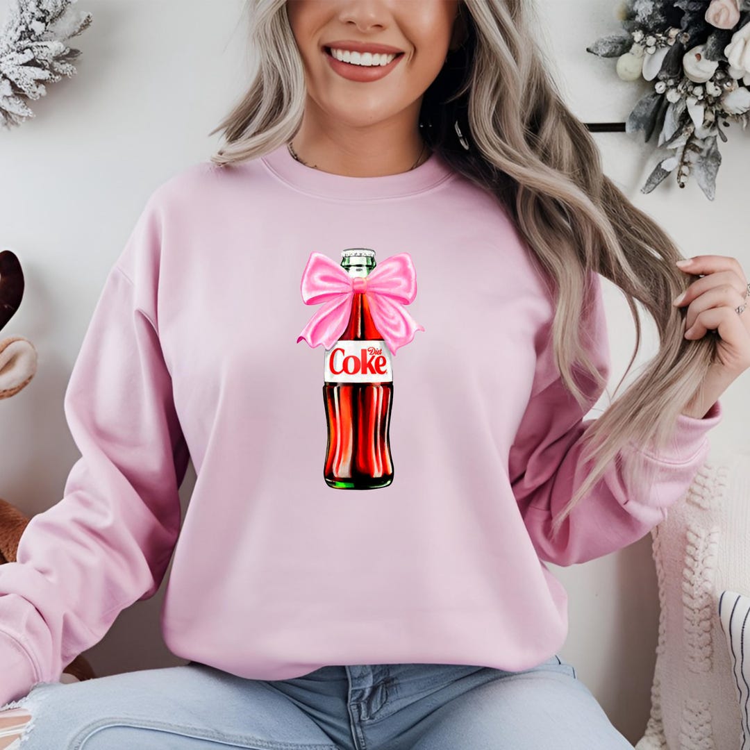 Coquette Diet Coke Sweatshirt, Pink Bow Diet Coke Shirt, Preppy Pink ...