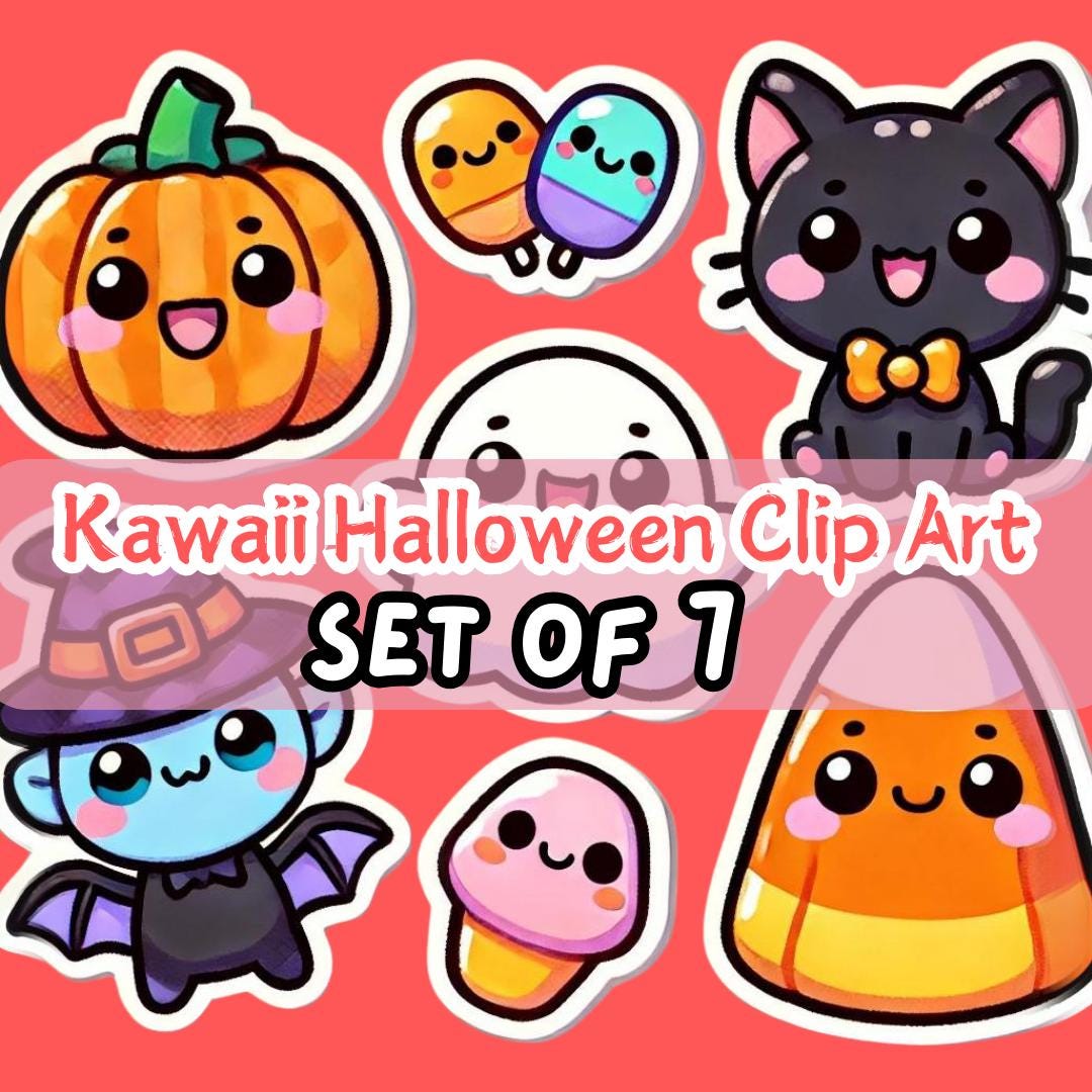 Cute Halloween Png, Kawaii Halloween Sticker, Cute Clip Art Halloween ...