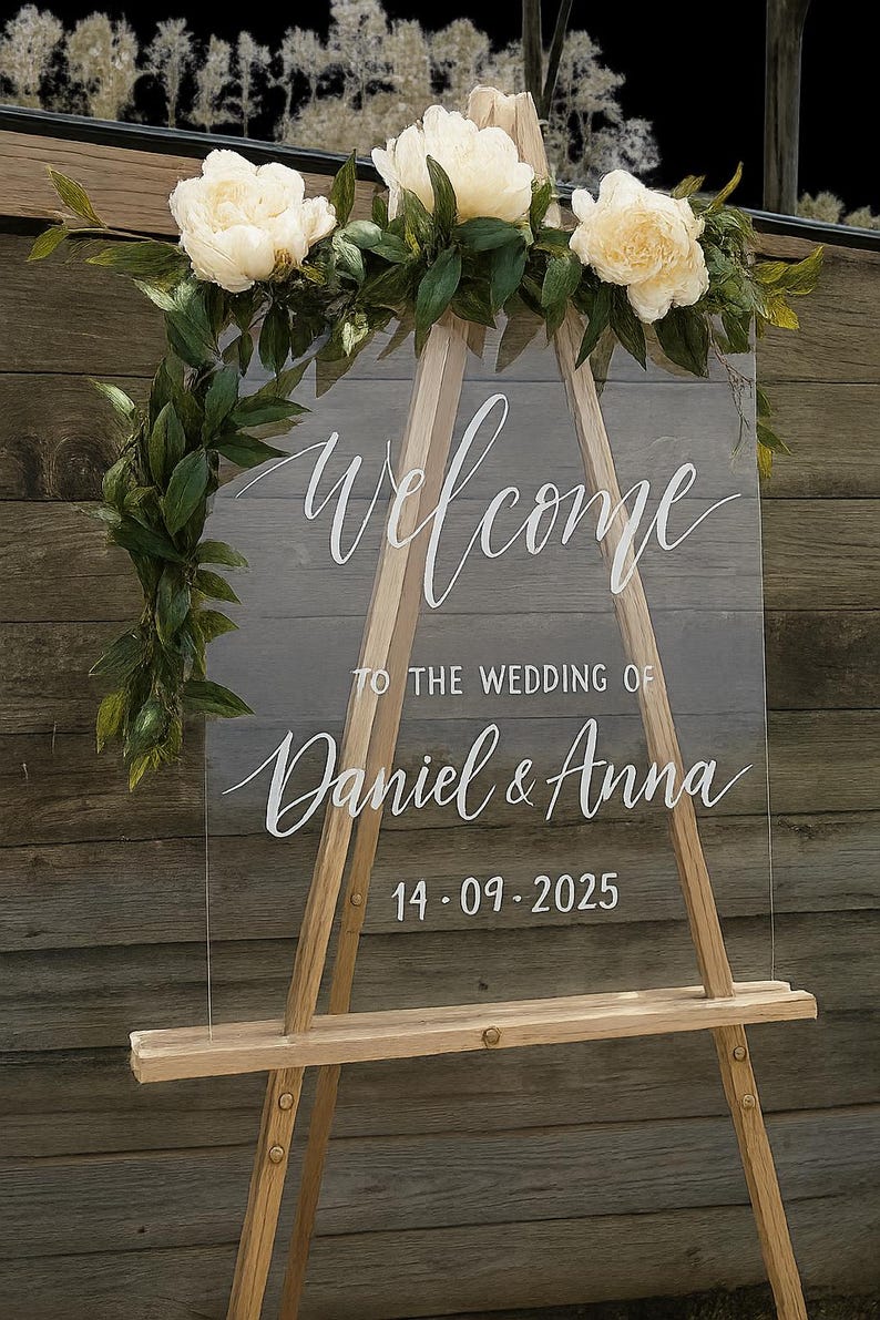 Frosted Acrylic Wedding Sign, Custom 3D Wedding Sign, Personalized ...