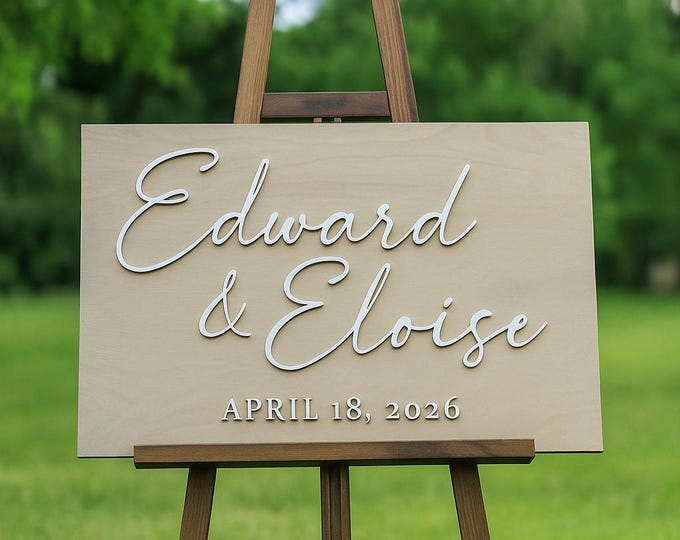 Custom Couple Name Sign, Fall Wedding Entry Sign, Personalized Ceremony ...