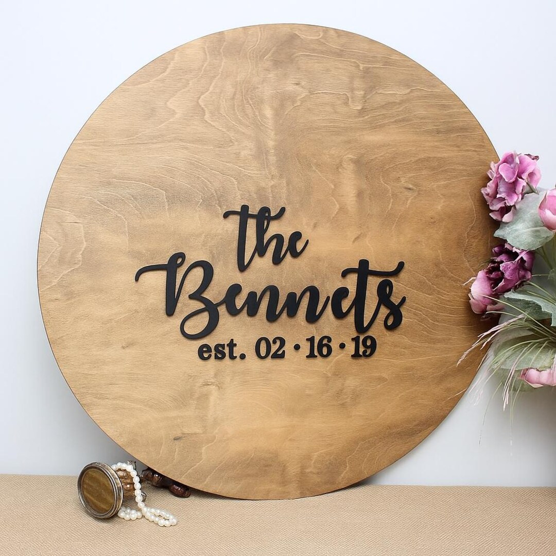 Custom Round Sign, Round Wedding Sign, Guest Book Sign, Circle Guest ...