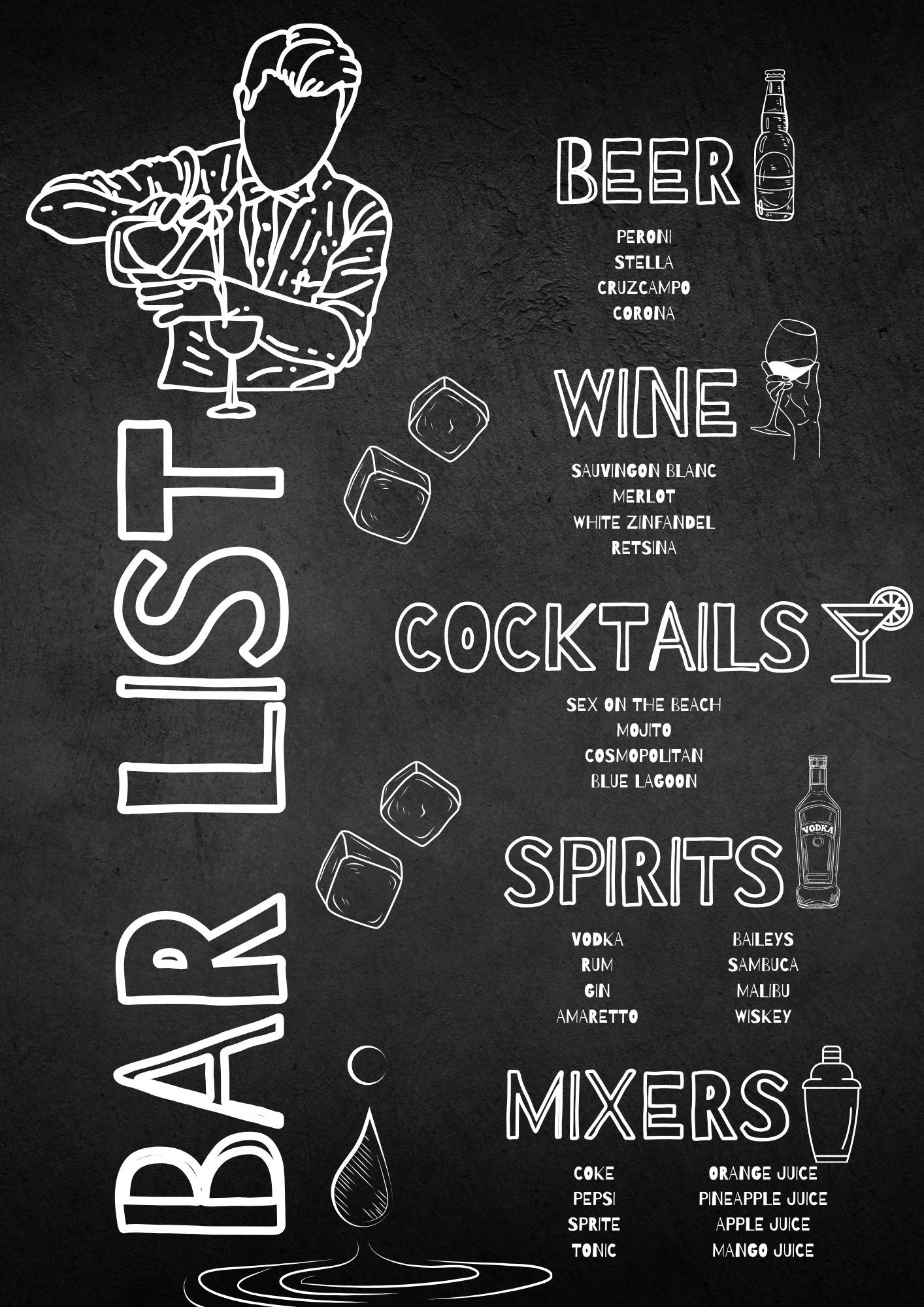 BAR LIST - Etsy