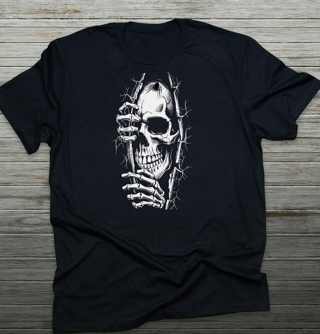 Peeking Skeleton T-shirt: Spooky Halloween Costume Tee - Etsy