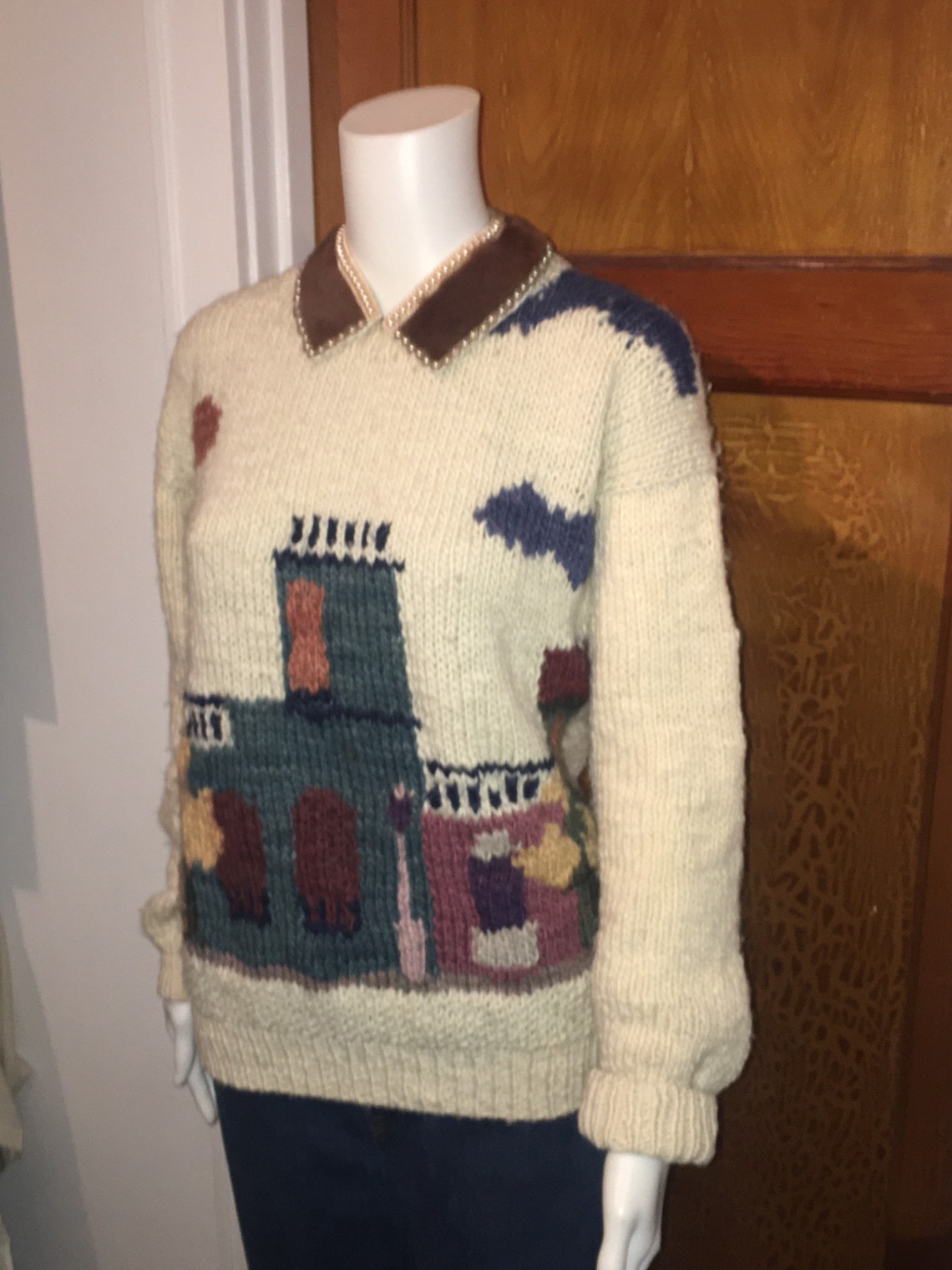 VTG 90s Wool Color Block Sweater Woman's Size Medium - Etsy