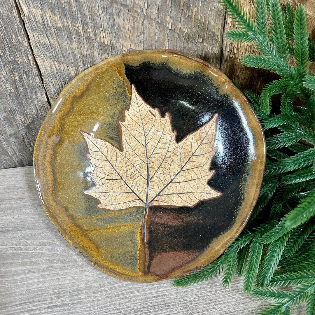 HANDMADE Pottery With Leaf(maple) Imprint, Decorative & Nature Inspired ...