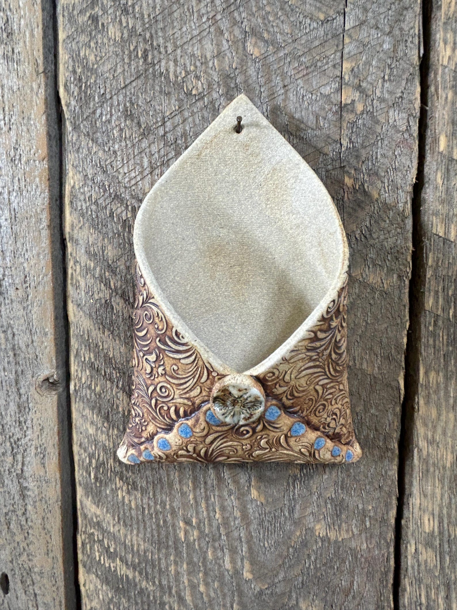 Pottery Wall Pocket, Rustic Home Decor, Cabin Decor - Etsy