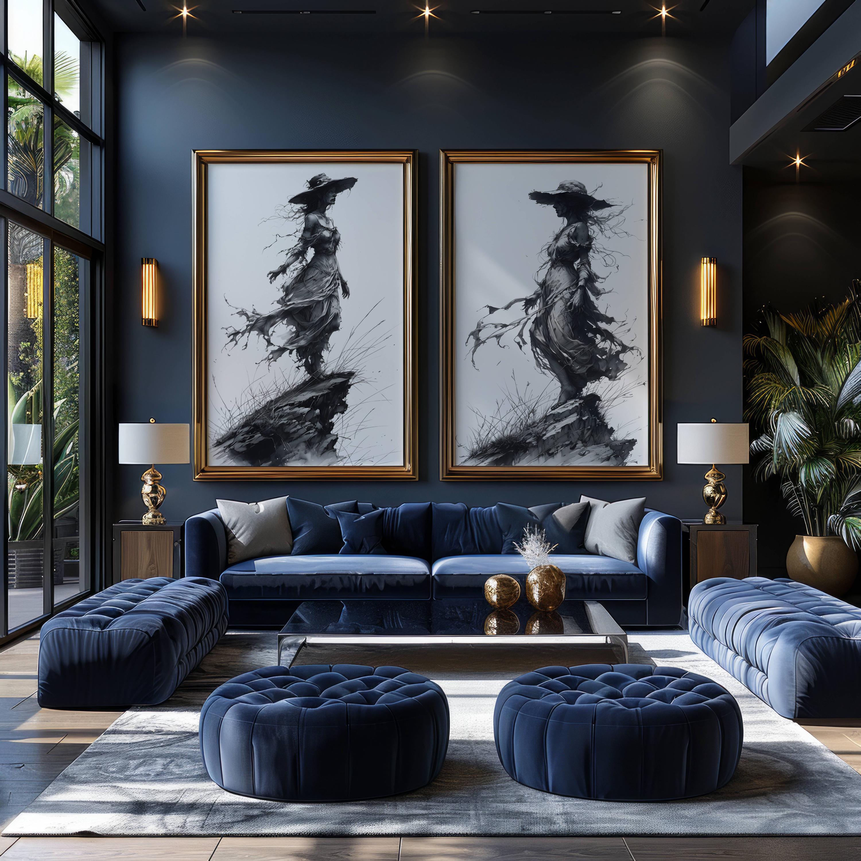 Set of 2 Western Ink Strokes Printable - Gothic Black Western Digital ...