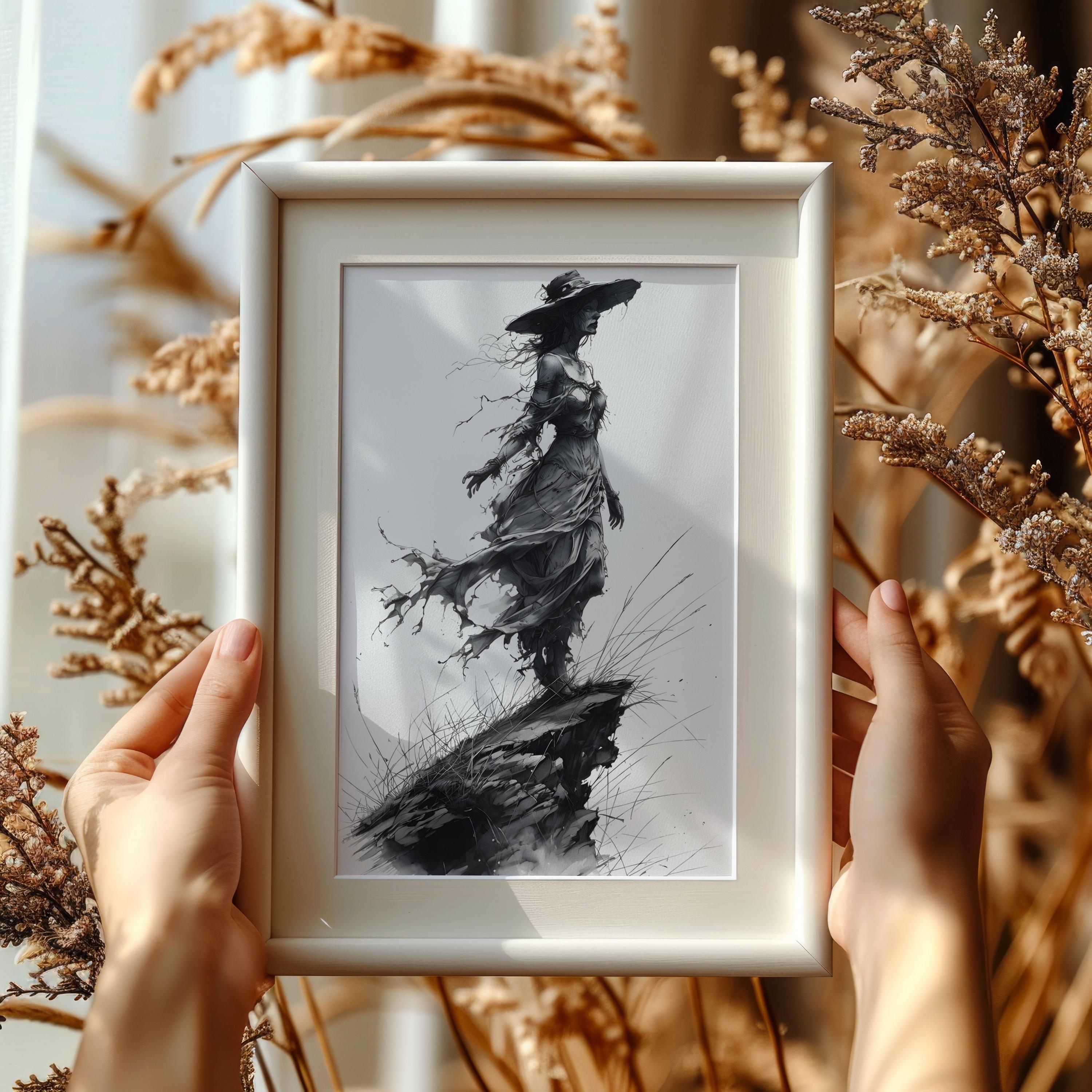 Set of 2 Western Ink Strokes Printable - Gothic Black Western Digital ...