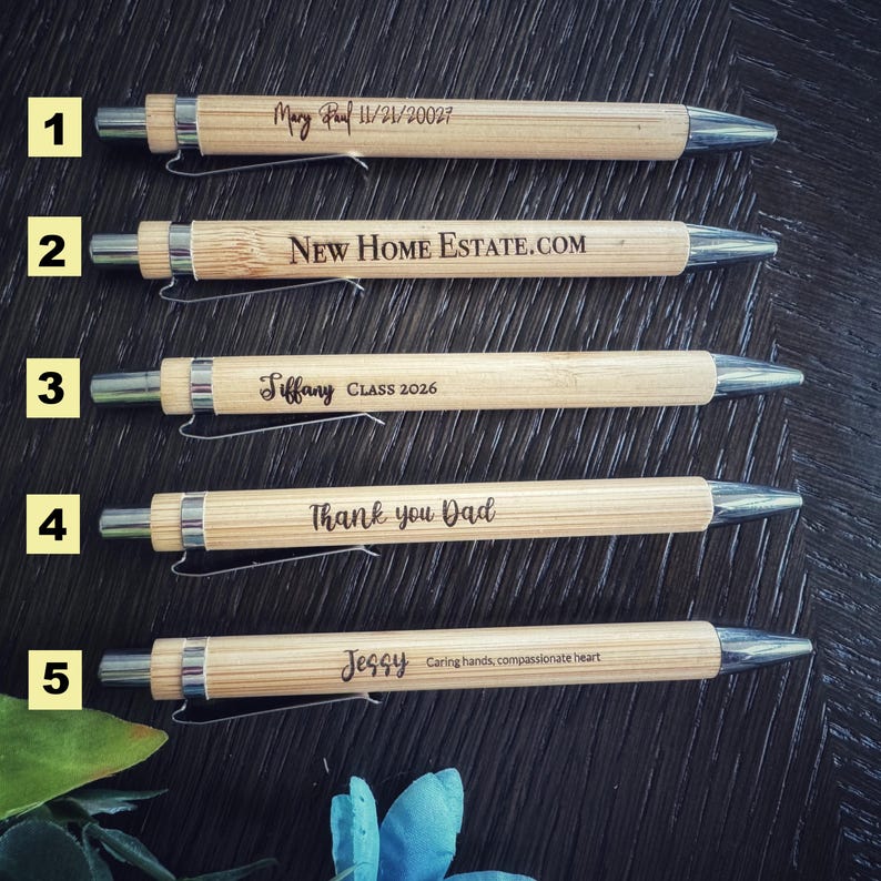 Personalized Bamboo Pen: Custom Engraved Ballpoint, Wedding Party ...