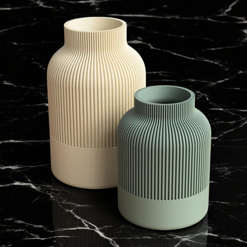 Japandi Textured Vase: Modern Matte Decor for Dried Flowers - Etsy