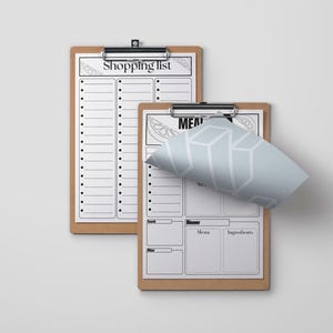 Weekly Meal Planner- Printable, Black and White Version, Simple and ...