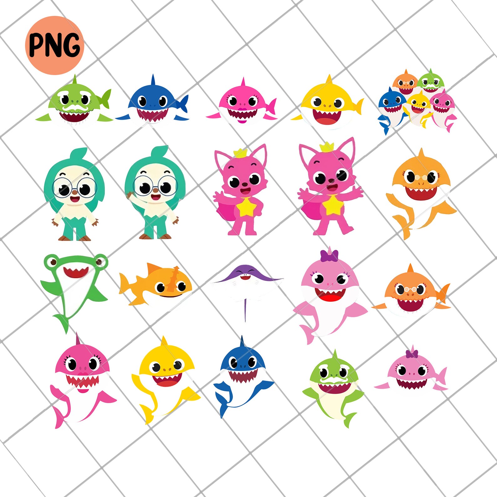 Baby Shark and Shark Family Digital File Baby Shark and Shark - Etsy