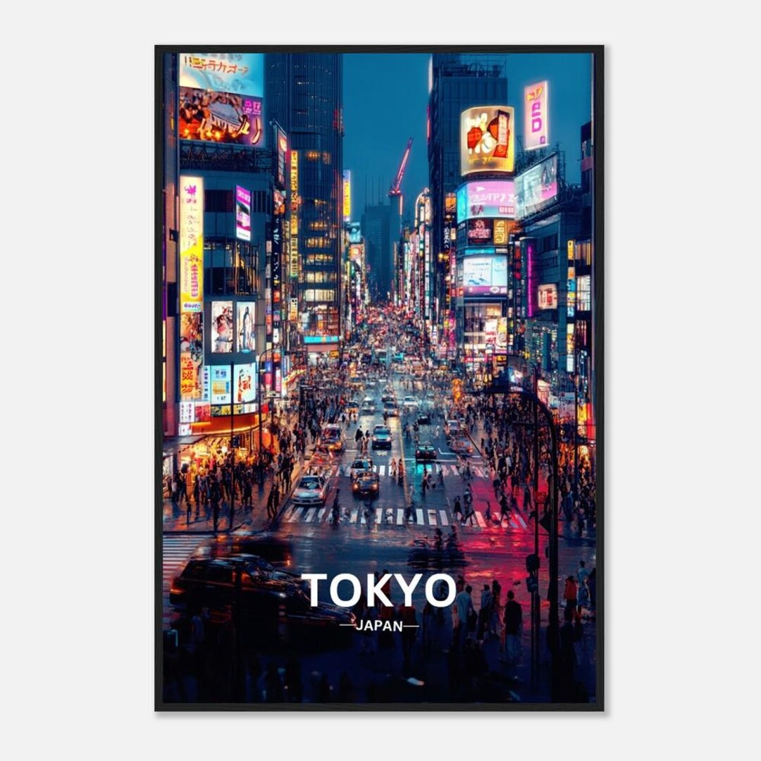 Tokyo Cityscape Travel Poster, Japan Wall Art, Unique Gift for ...