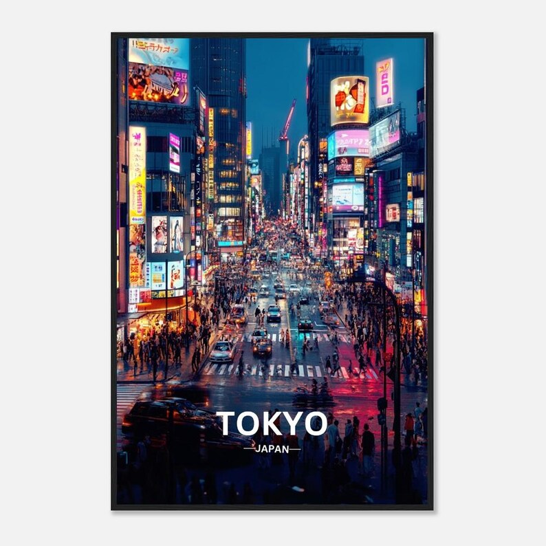 Tokyo Cityscape Travel Poster, Japan Wall Art, Unique Gift for ...