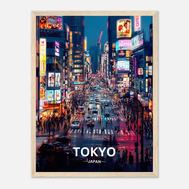 Tokyo Cityscape Travel Poster, Japan Wall Art, Unique Gift for ...