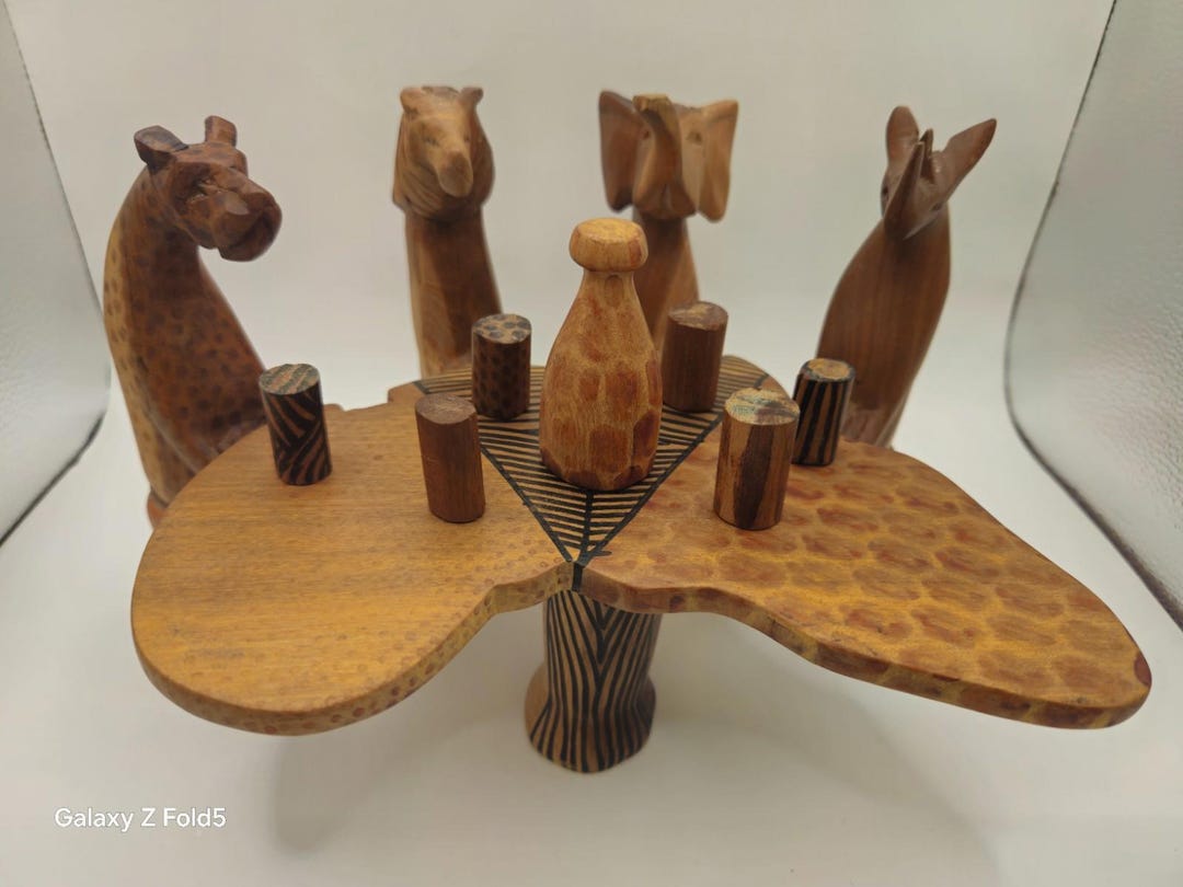Kenya Artisan Hand-carved Wood Figures Mahogany African Safari Animal ...