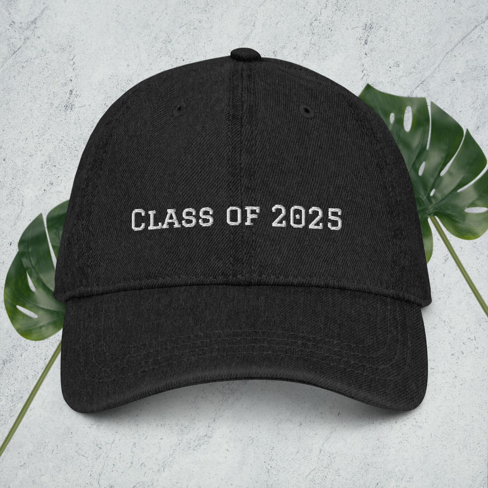 Graduation Hat Class of 2025 – Light Blue Denim Cap With White ...