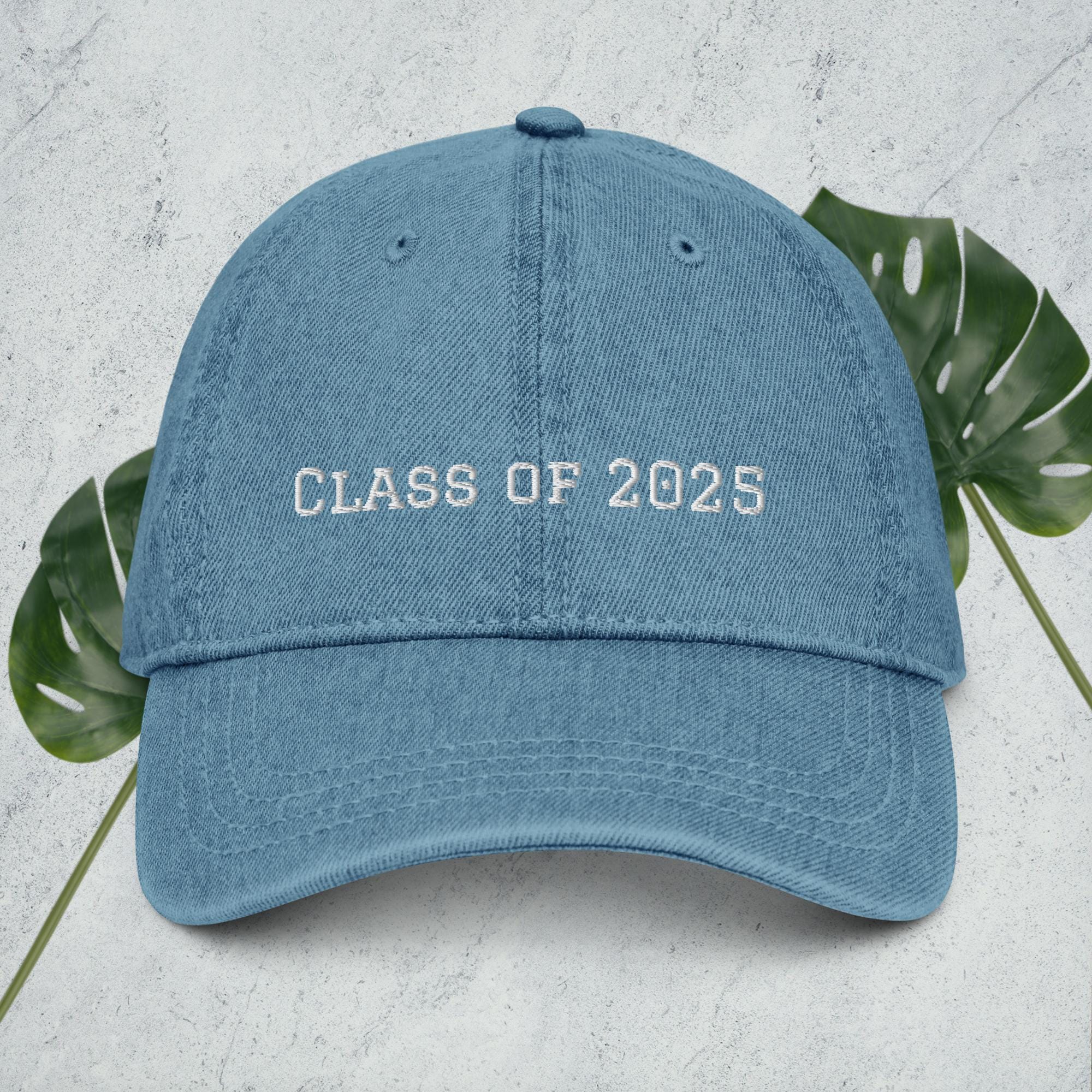 Graduation Hat Class of 2025 – Light Blue Denim Cap With White ...