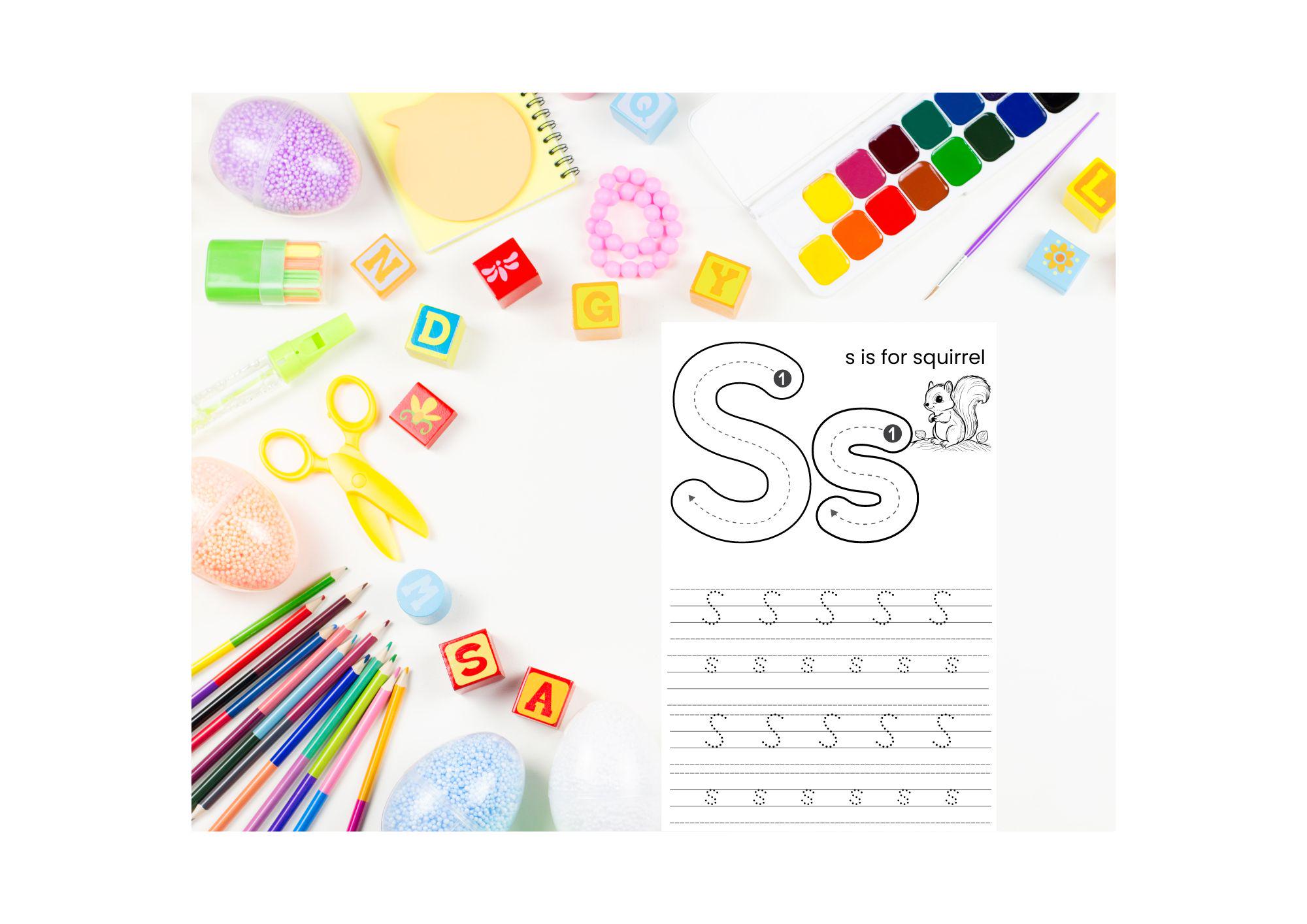Alphabet Tracing Page Worksheet With Cute Animals - Montessori ...