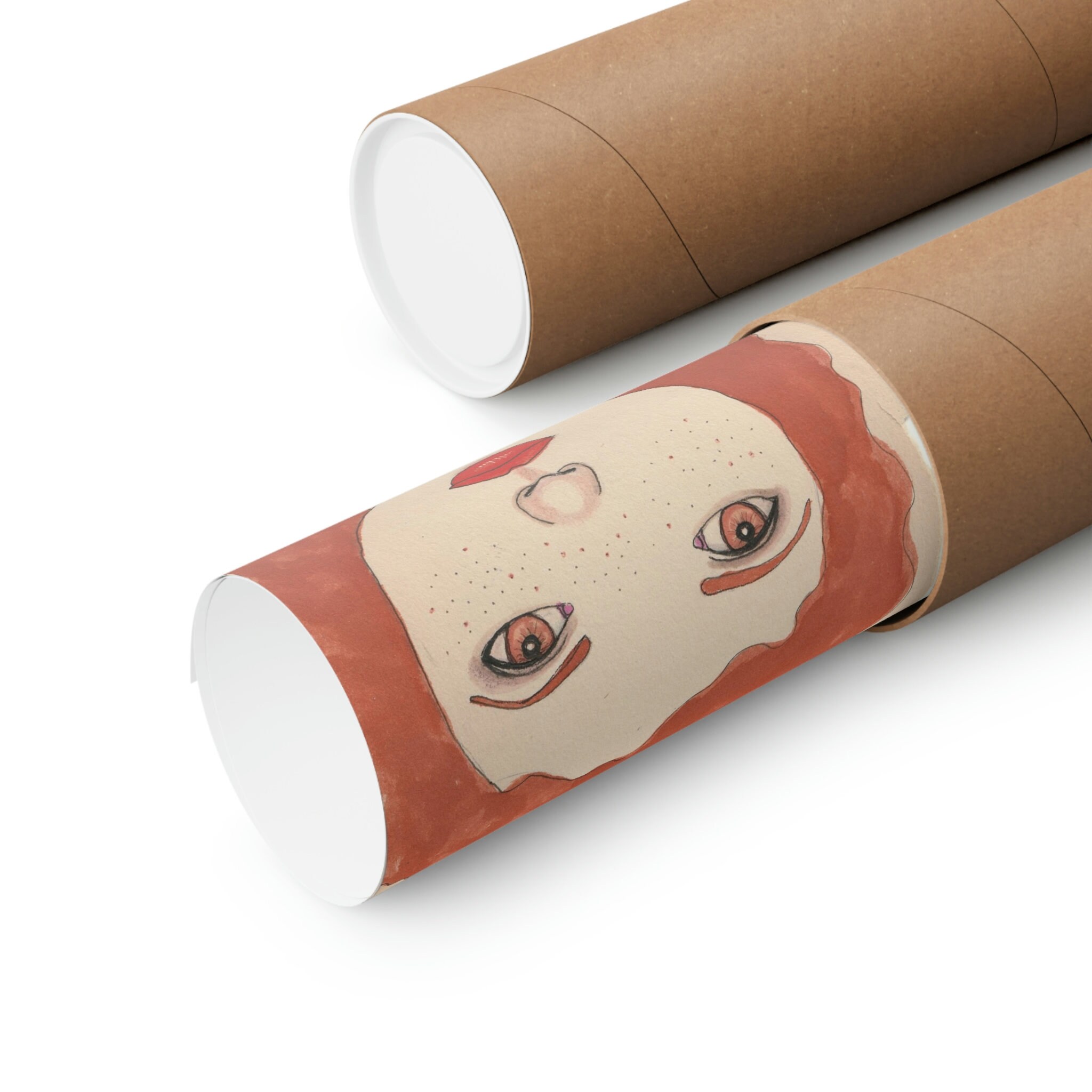 Limited Edition Art Print of a Redheaded Girl With Freckles. Preppy ...