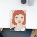 Redhead With Freckles Portrait Art of a Girl on Vintage Book Page ...